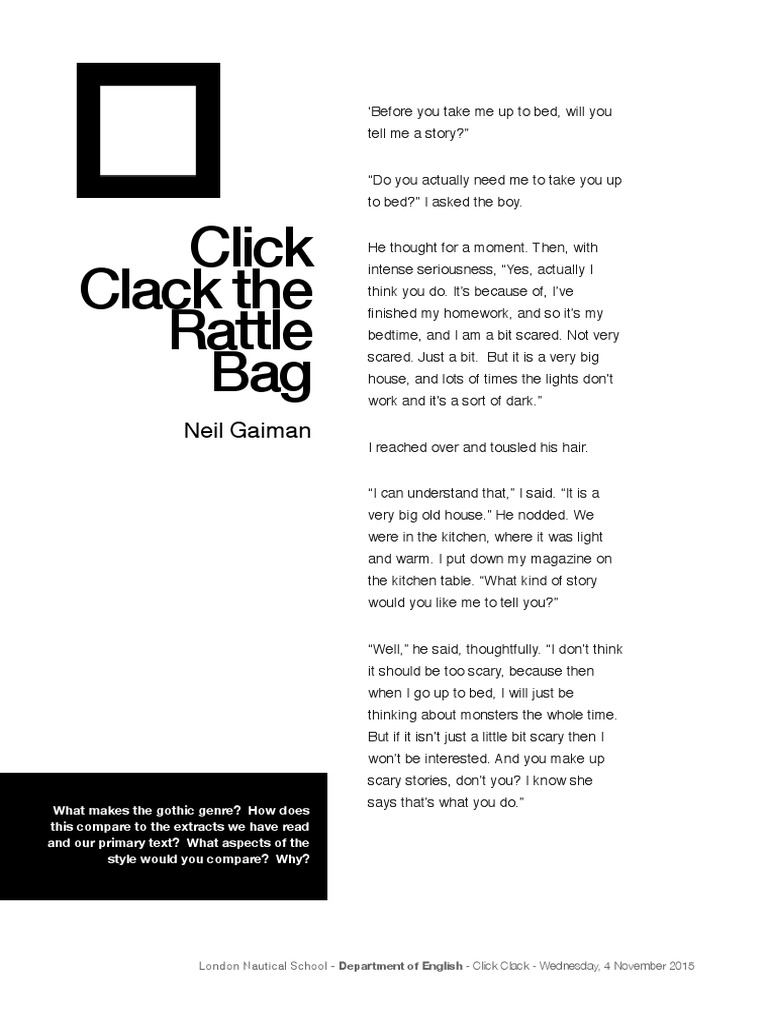 Click Clack The Rattle Bag: Neil Gaiman | PDF