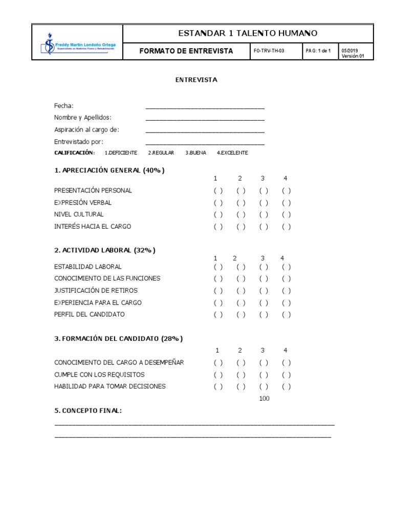 Anexo 3 Formato de Entrevista | PDF