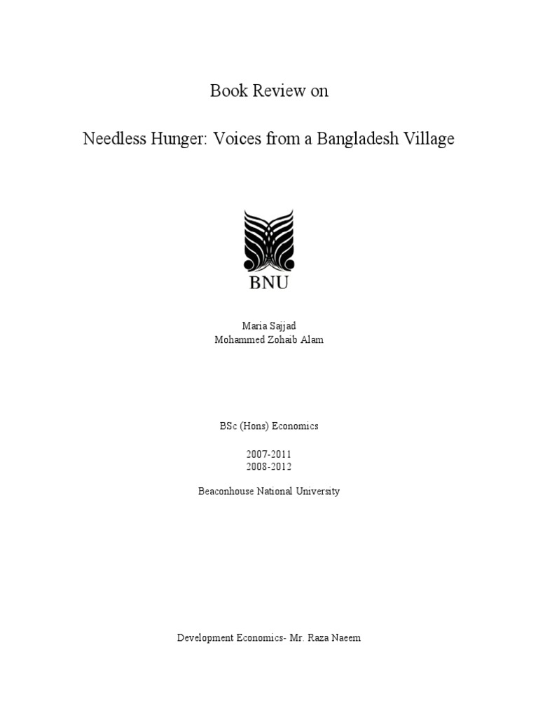 Book Review of "Needless Hunger: Voices From A Bangladesh Village" by ...