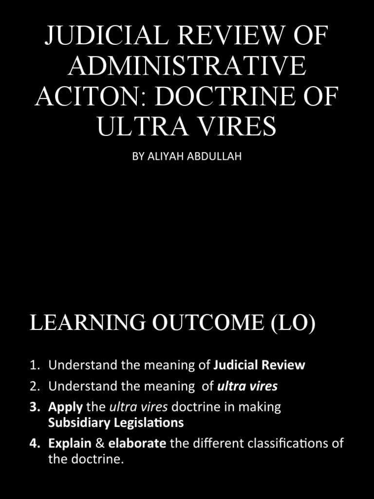 Doctrine of Ultra Vires - SL2020) | PDF | Judicial Review | Legal Documents