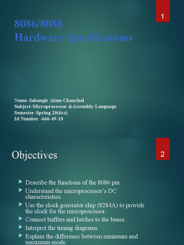8086 8088 Hardware Specifications | PDF | Logic Gate | Microprocessor