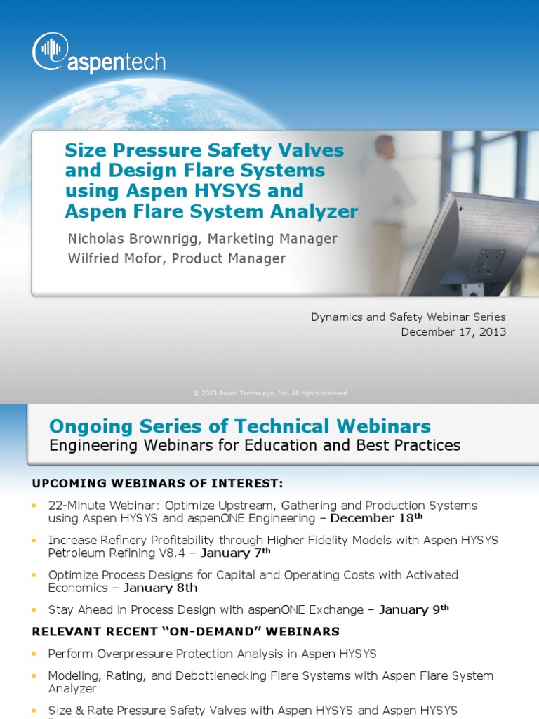 PSV Aspen Flare System Analyzer Presentation PDF | PDF