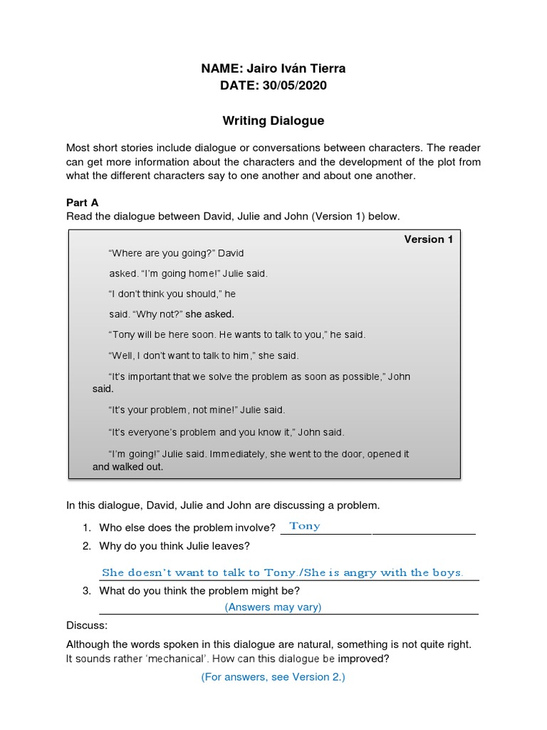 Enhancing Dialogue in Short Stories | PDF | Dialogue
