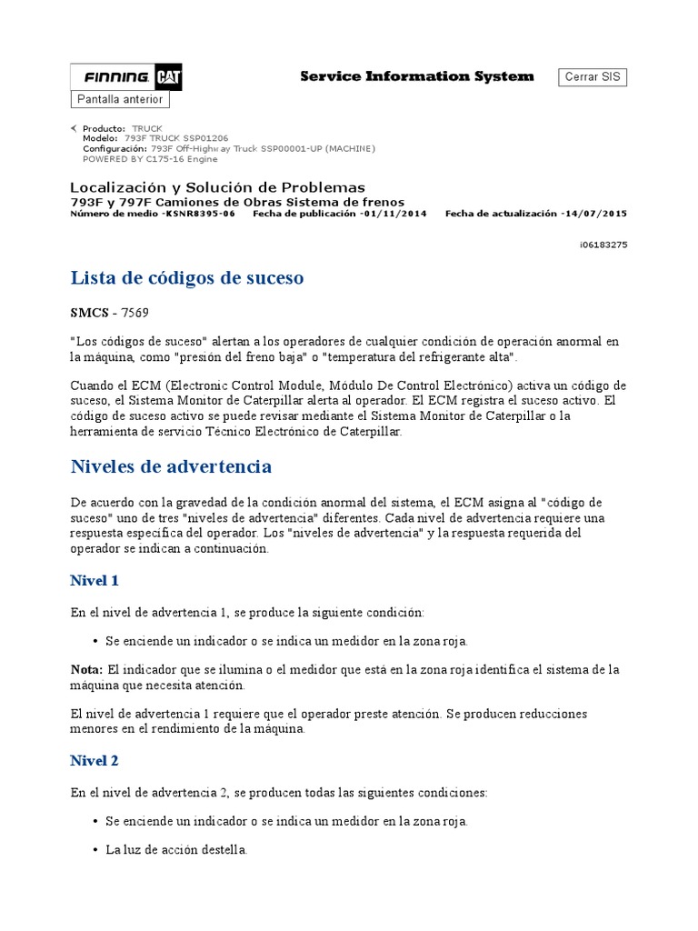 Lista de Códigos de Suceso para El ECM de Los Frenos | PDF | Presión | Ingeniería mecánica