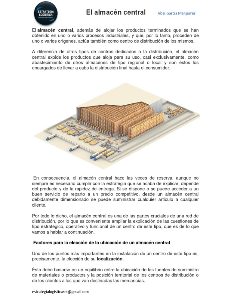 El Almacén Central | PDF | Almacén | Gestión de la cadena de suministro