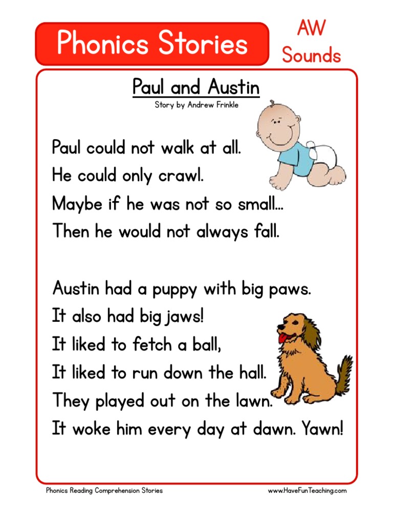 Phonics Reading Comprehension: AU & AW | PDF