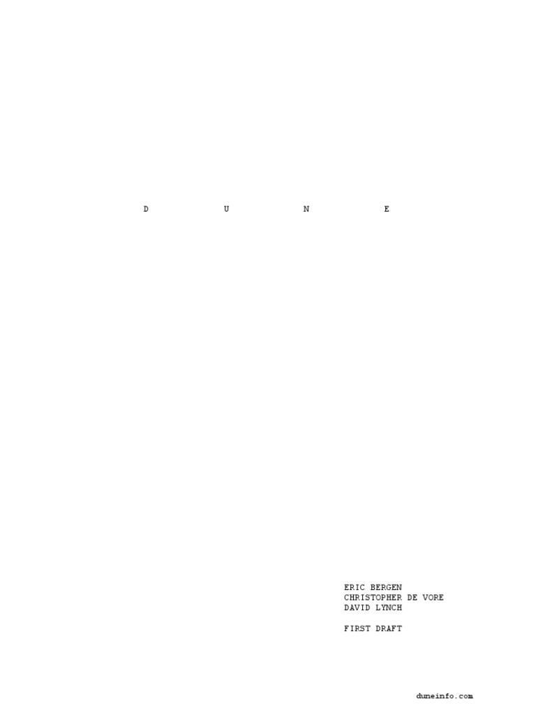 Dune Script 1st Draft | PDF | Dune (Novel) | Dune Universe