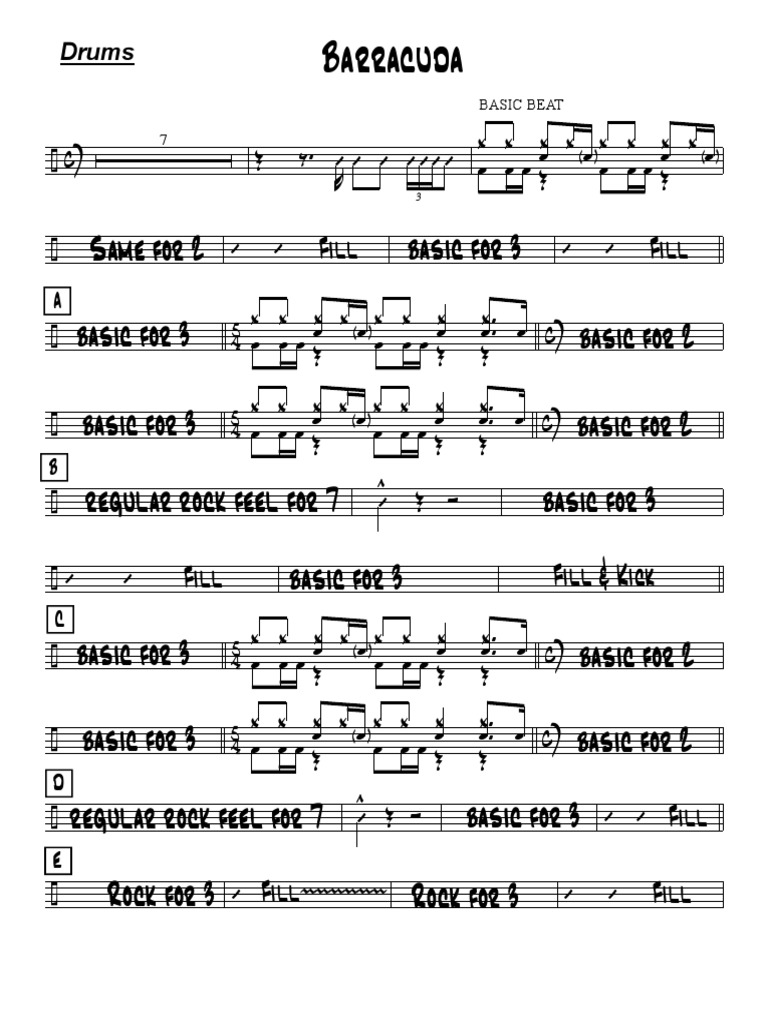 05 Barracuda - Drums | PDF