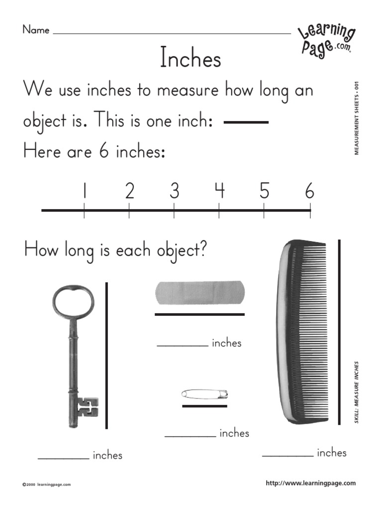 We Use Inches To Measure How Long An Object Is. This Is One Inch: Here ...
