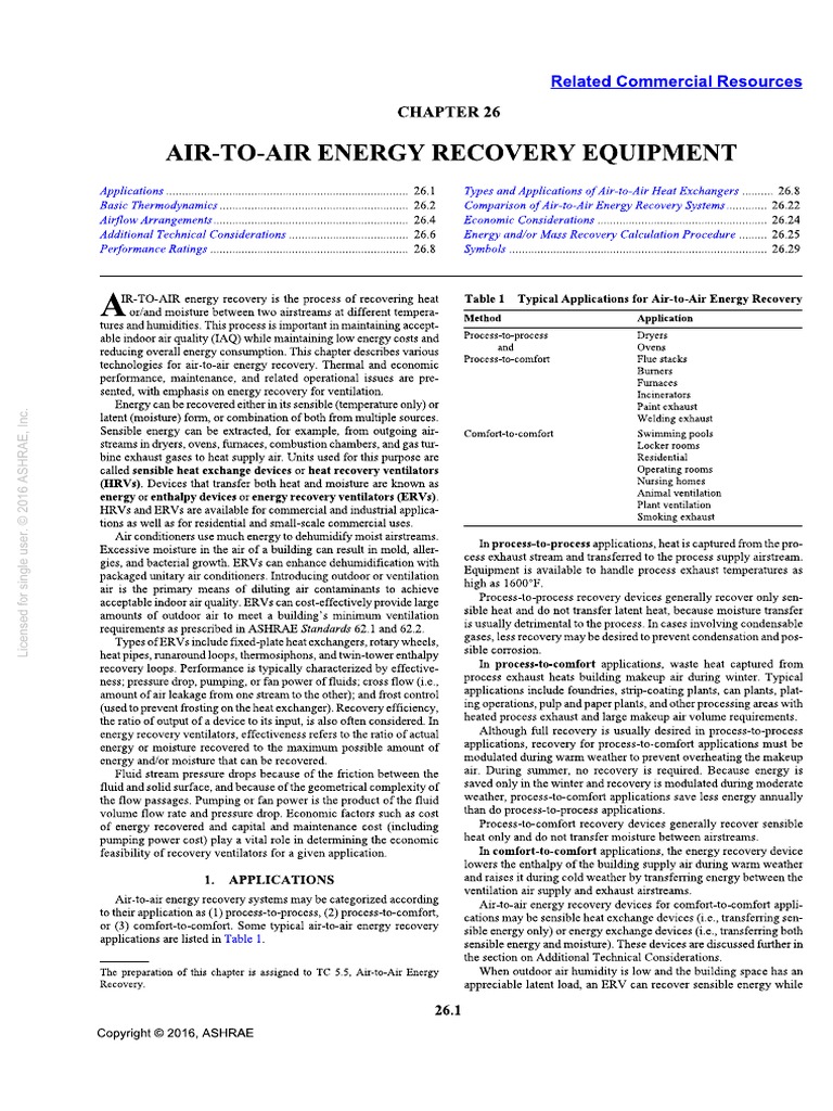 2016 ASHRAE Handbook - HVAC Systems and Equipment Ch26 IP | PDF