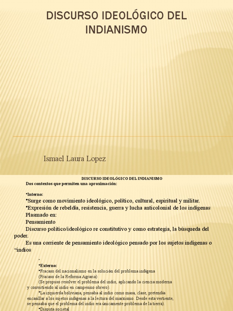 Discurso Del Indianismo | PDF | Ideologías | Bolivia