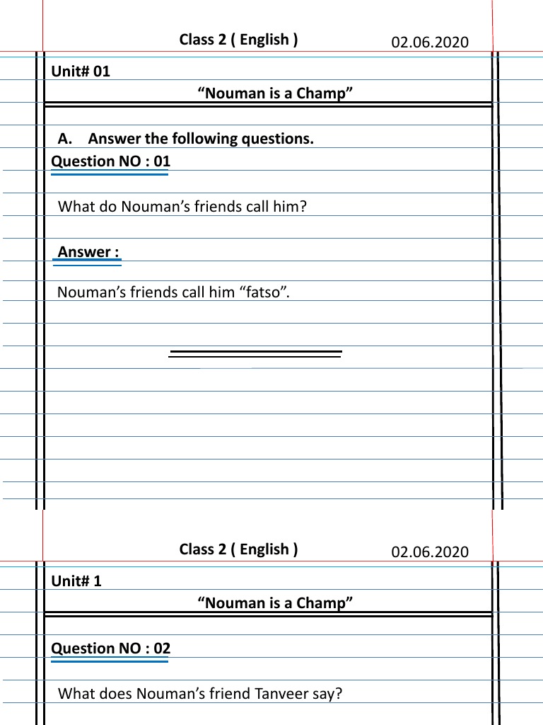 Class 2 English PDF | PDF | Grocery Store | English Language