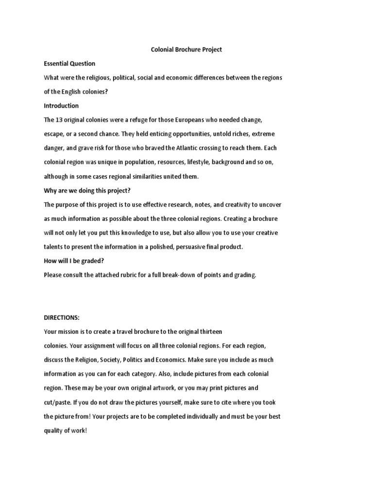 Colonial Brochure Project | PDF | Colonialism | Society