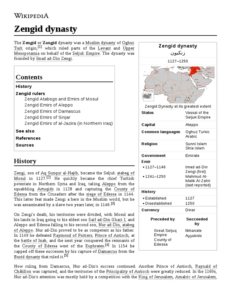 Zengid Dynasty | PDF | Crusades