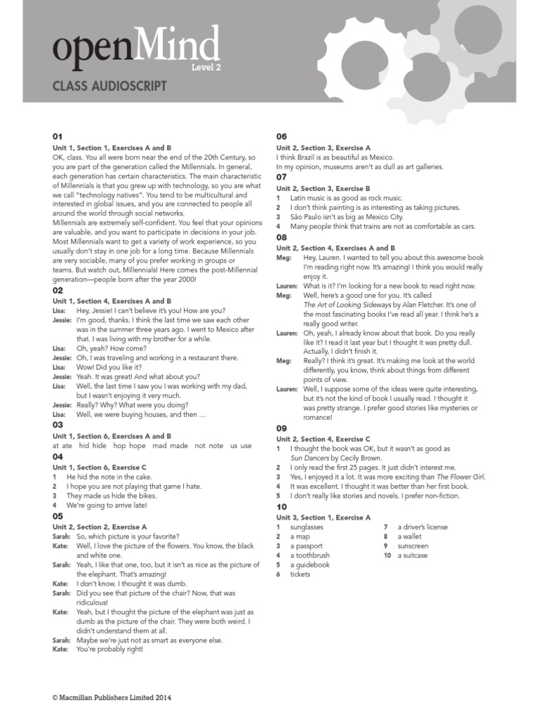 Openmind 2 Student's Book Audioscript PDF | PDF | Penguin | Antarctica