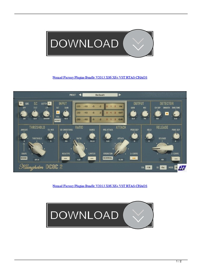 Nomad Factory Plugins Bundle v2013 x86 x64 VST RTASCHAOS PDF | PDF ...
