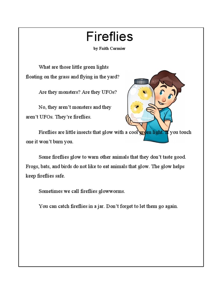 Fireflies - Adjectives - Homework | PDF | Language Mechanics ...