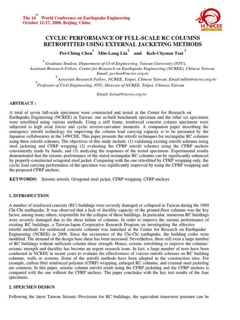 Cyclic Performance of Full-Scale RC Columns Retrofitted Using External ...