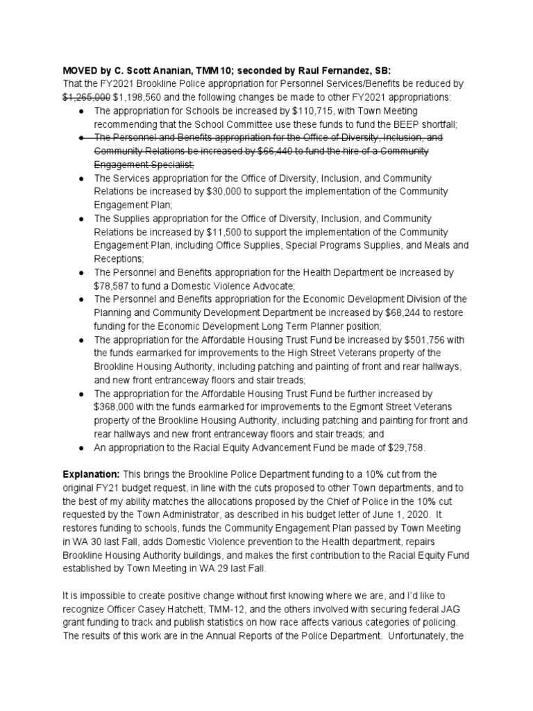 Equitable Policing Amendment | PDF | Budget | Police