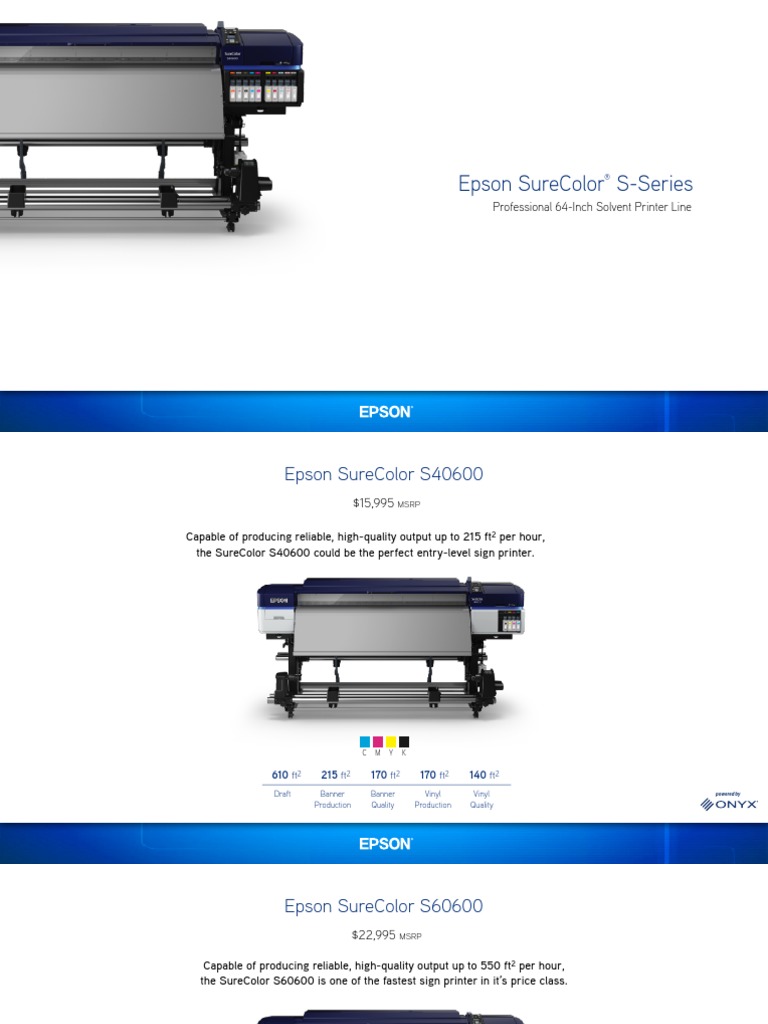 Epson Surecolor S-Series: Professional 64-Inch Solvent Printer Line ...