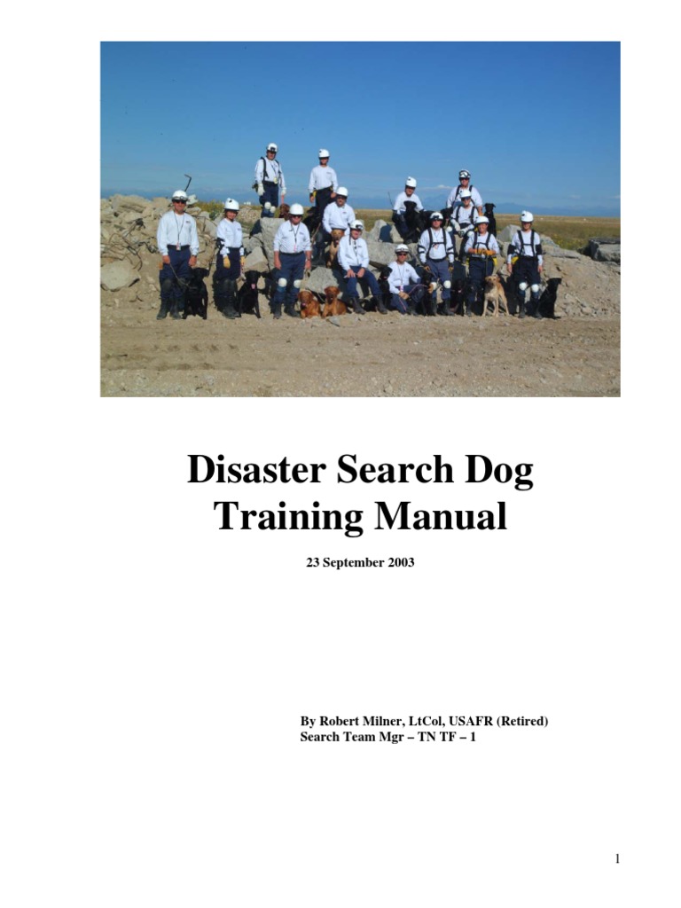 Disaster Search Dog Training Manual | PDF | Search And Rescue Dog ...