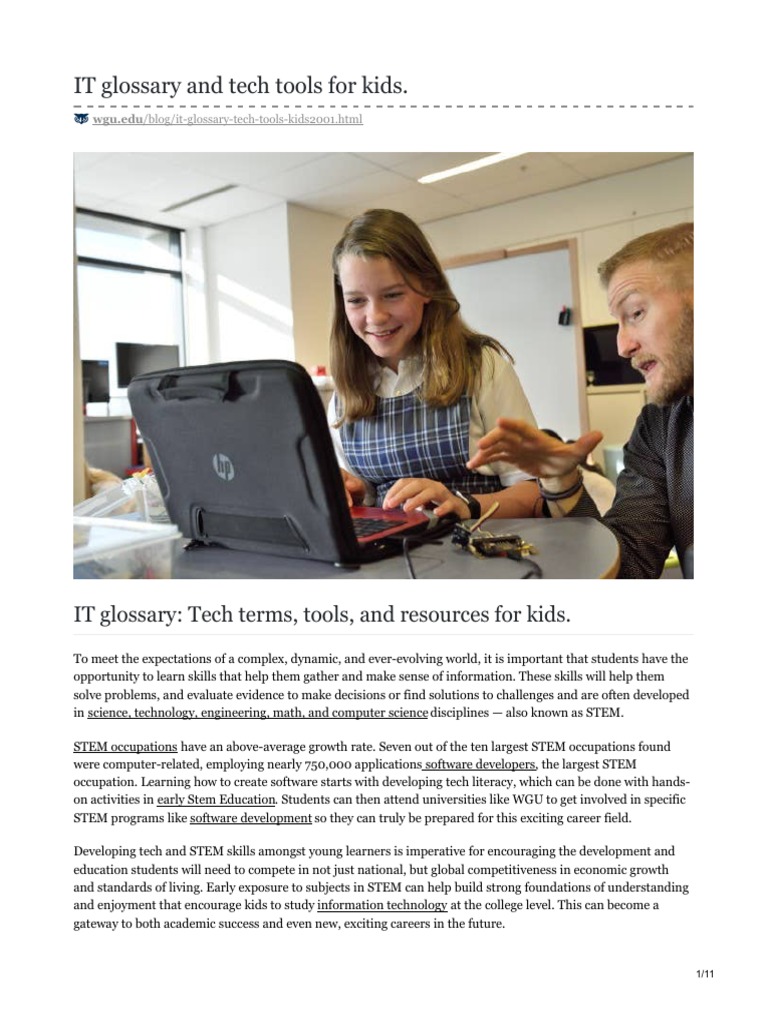 IT Glossary: Tech Terms, Tools, and Resources For Kids | Download Free ...