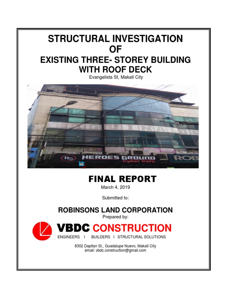 Evangelista-Final Report Structural Investigation PDF | PDF | Strength ...
