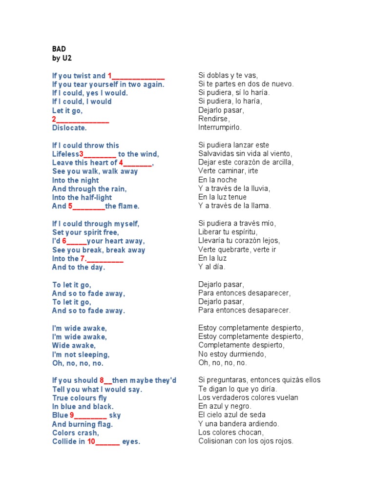 BAD by U2 | PDF