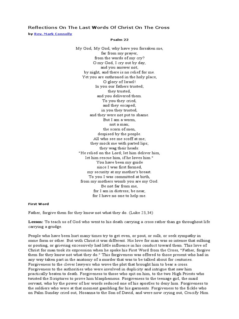7 Last Words Reflections On The Last Words of Christ On The Cross 2019 ...