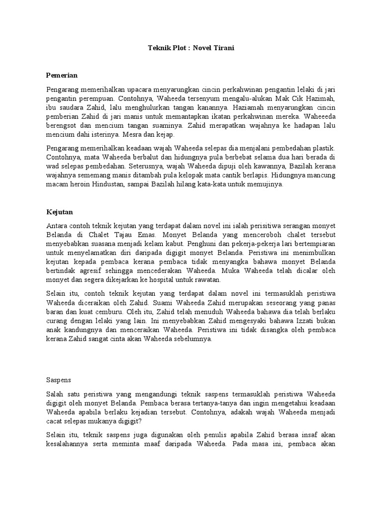 Teknik Plot - Novel Tirani | PDF