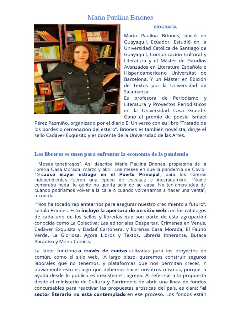 María Paulina Briones | PDF | Poesía