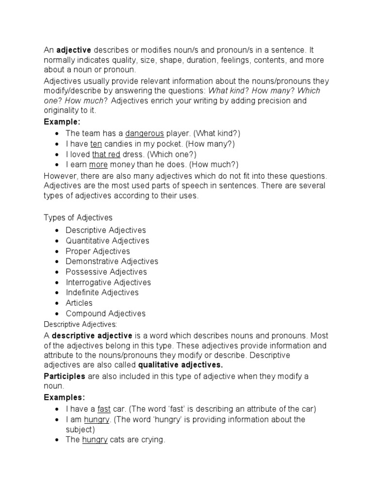 One? How Much? Adjectives Enrich Your Writing by Adding Precision and ...