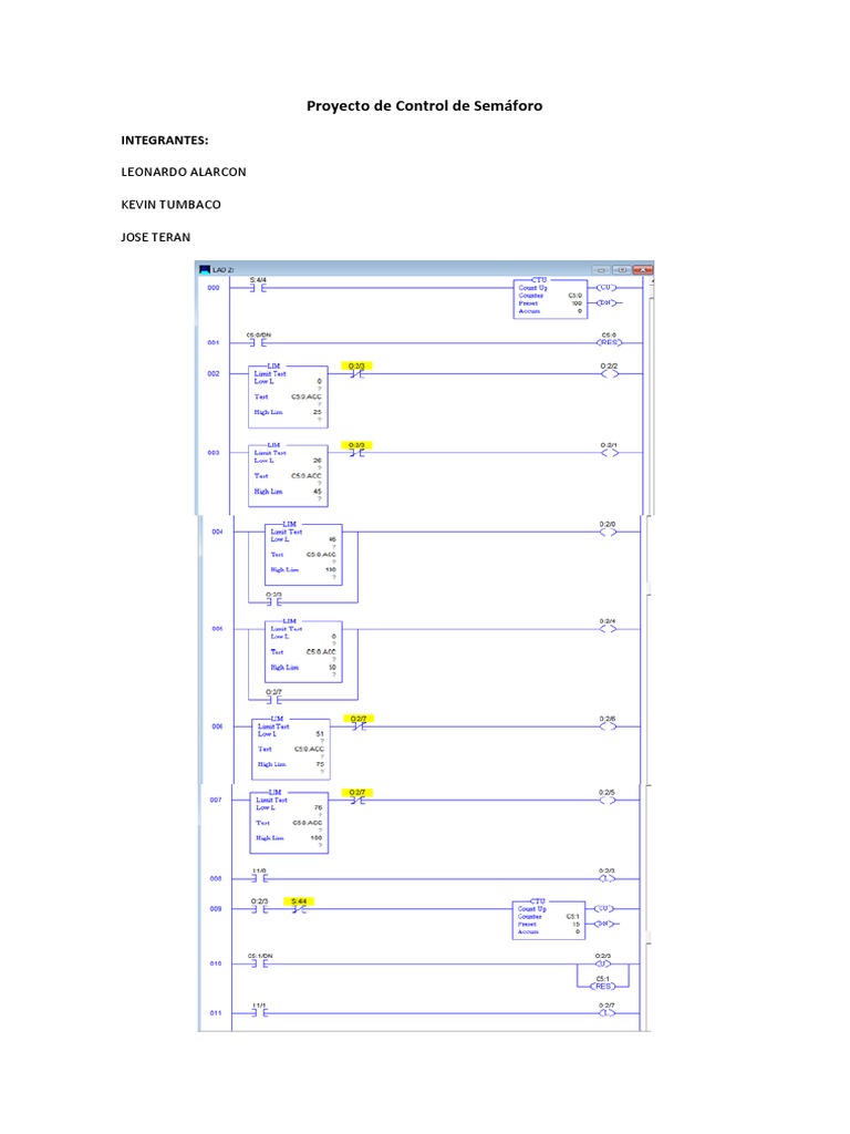 Proyecto de Control de Semáforo | PDF | Semáforo | Transporte