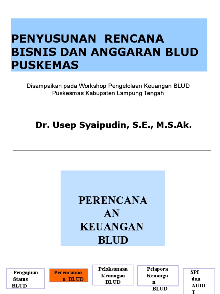 Workshop BLUD-Penyusunan-RBA-PUSKESMAS | PDF