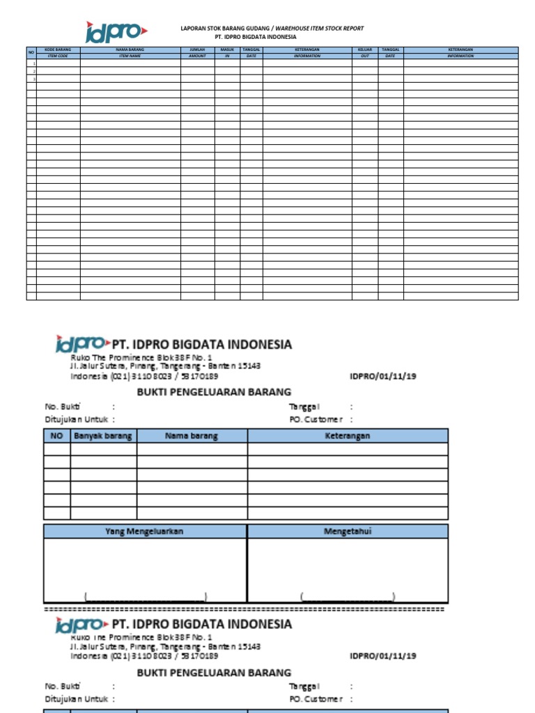 Laporan Pembukuan Barang Masuk-Keluar | PDF | Bisnis