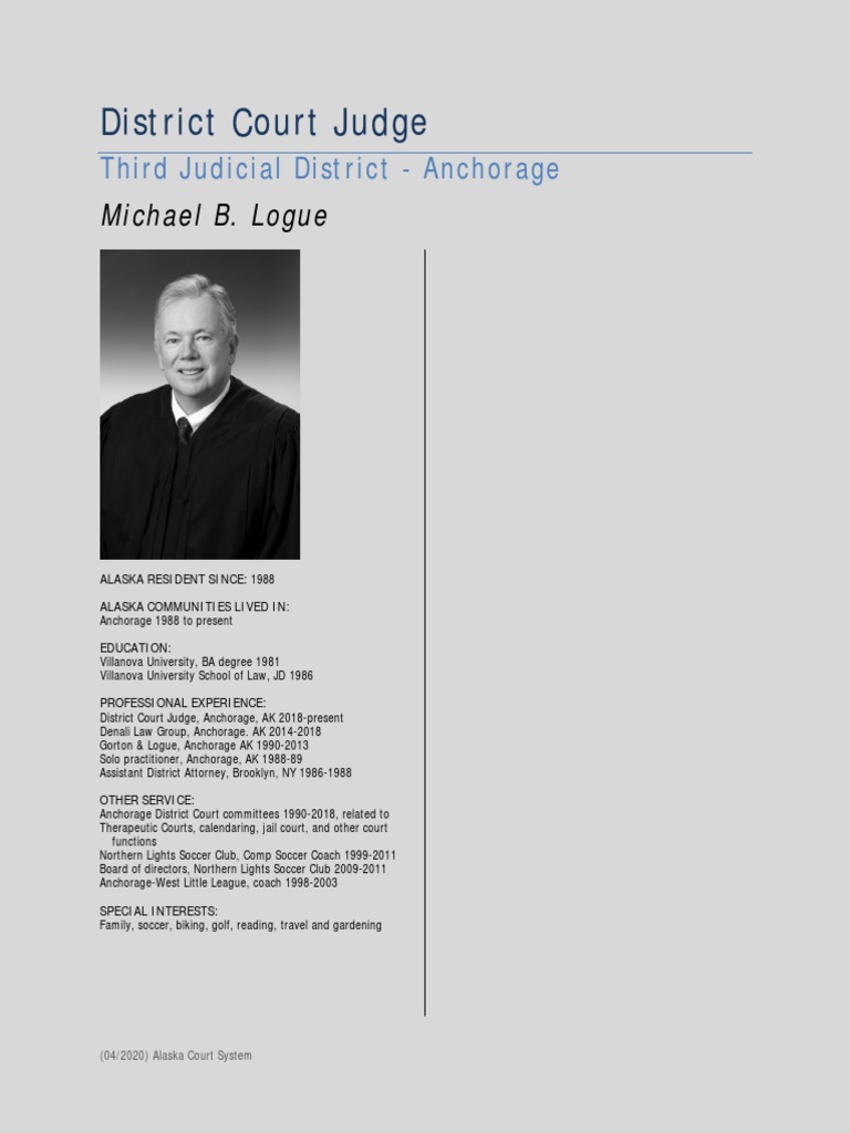 District Court Judge: Third Judicial District - Anchorage | PDF ...