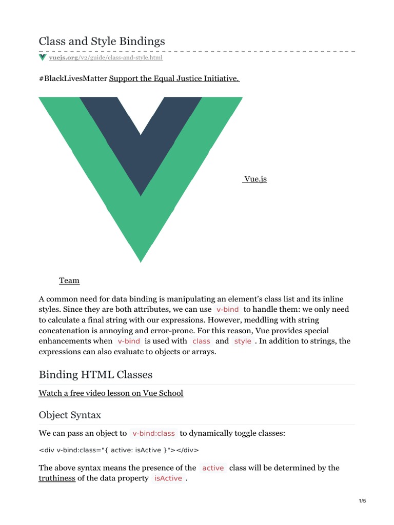 Class And Style Bindings Pdf Cascading Style Sheets Object 8244