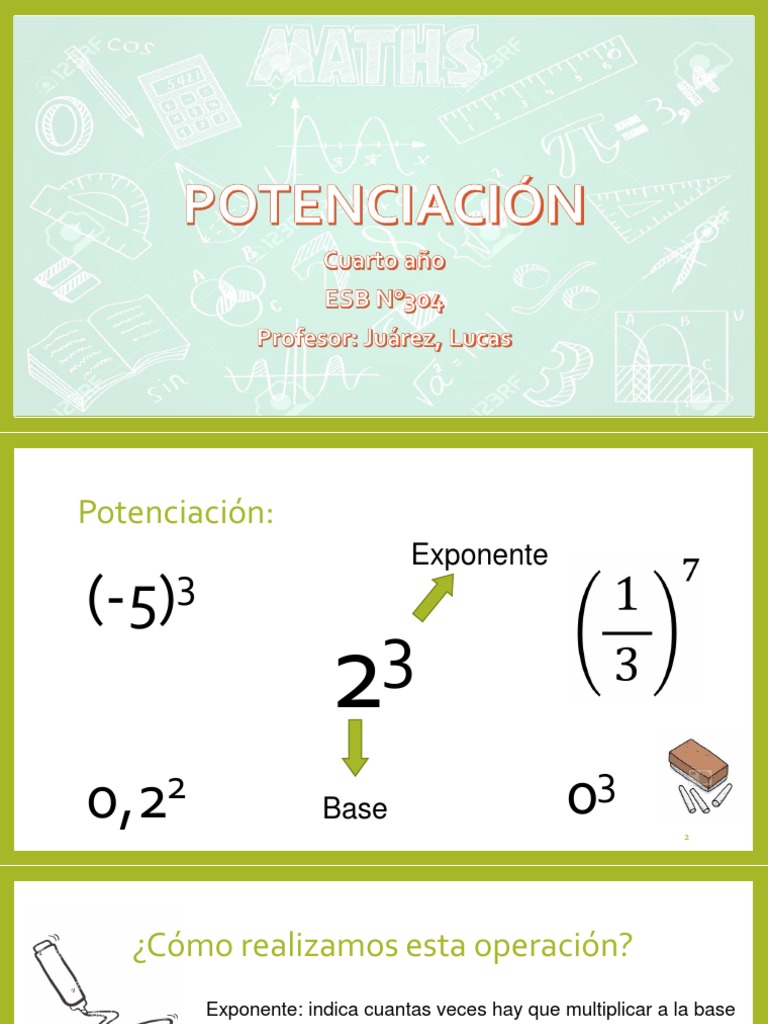 Propiedades de la Potenciación | PDF | Exponenciación | Fracción ...