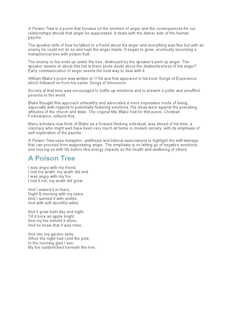 Poison Tree | PDF