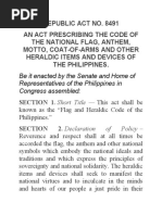 Ra 8491 (Irr) | PDF | Flag | Heraldry