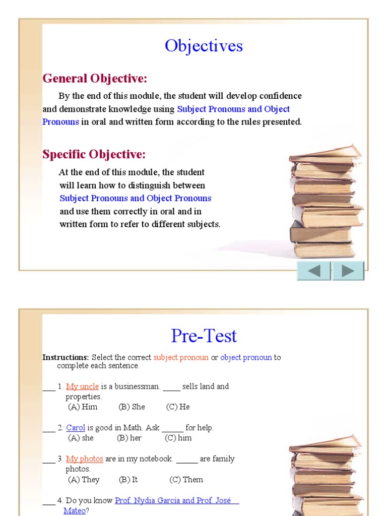 Objectives: General Objective | PDF | Object (Grammar) | Plural