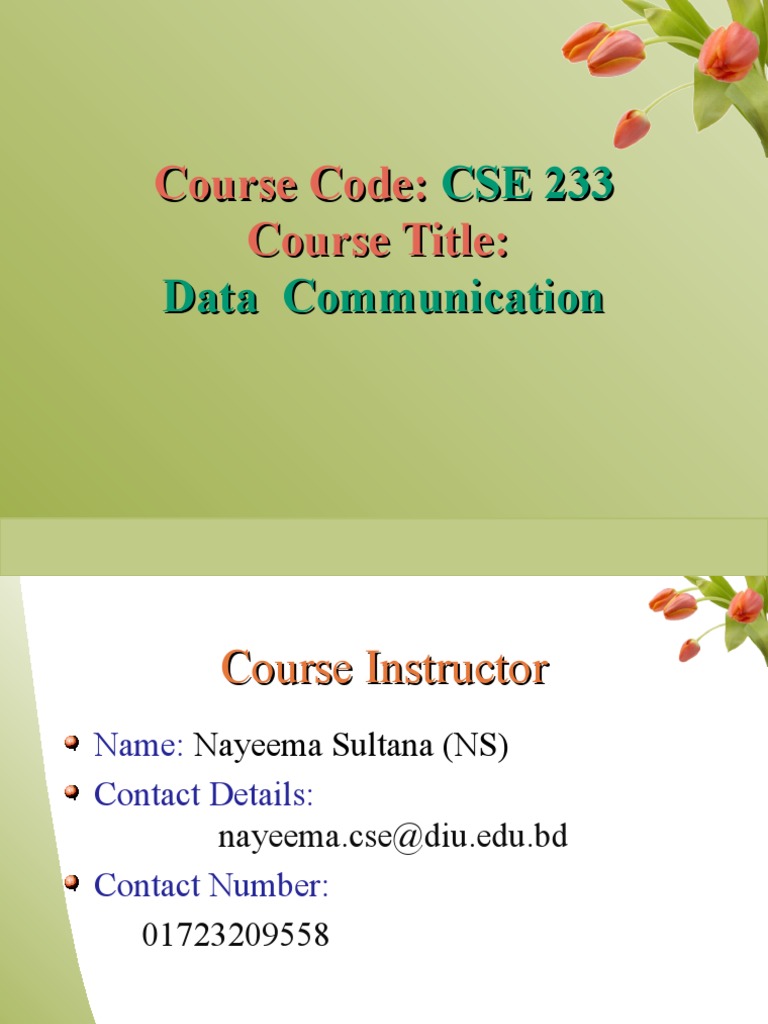 Course Code: Course Title:: CSE 233 Data Communication | PDF | Network ...