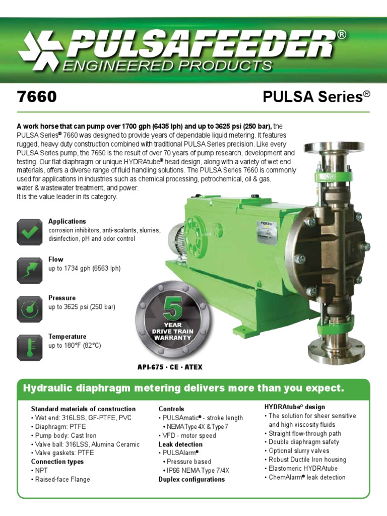 Pulsa Series 7660 Data Sheet | PDF | Valve | Pump