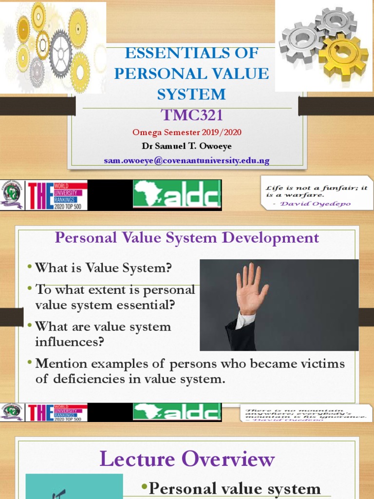 Essentials of Personal Value System | PDF | Value (Ethics) | System