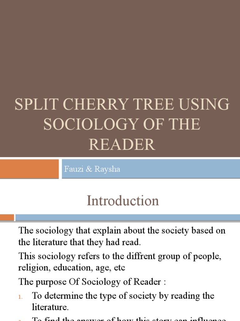 Sociology of Reader: Split Cherry Tree Analysis | PDF | Anger | Psychological Concepts