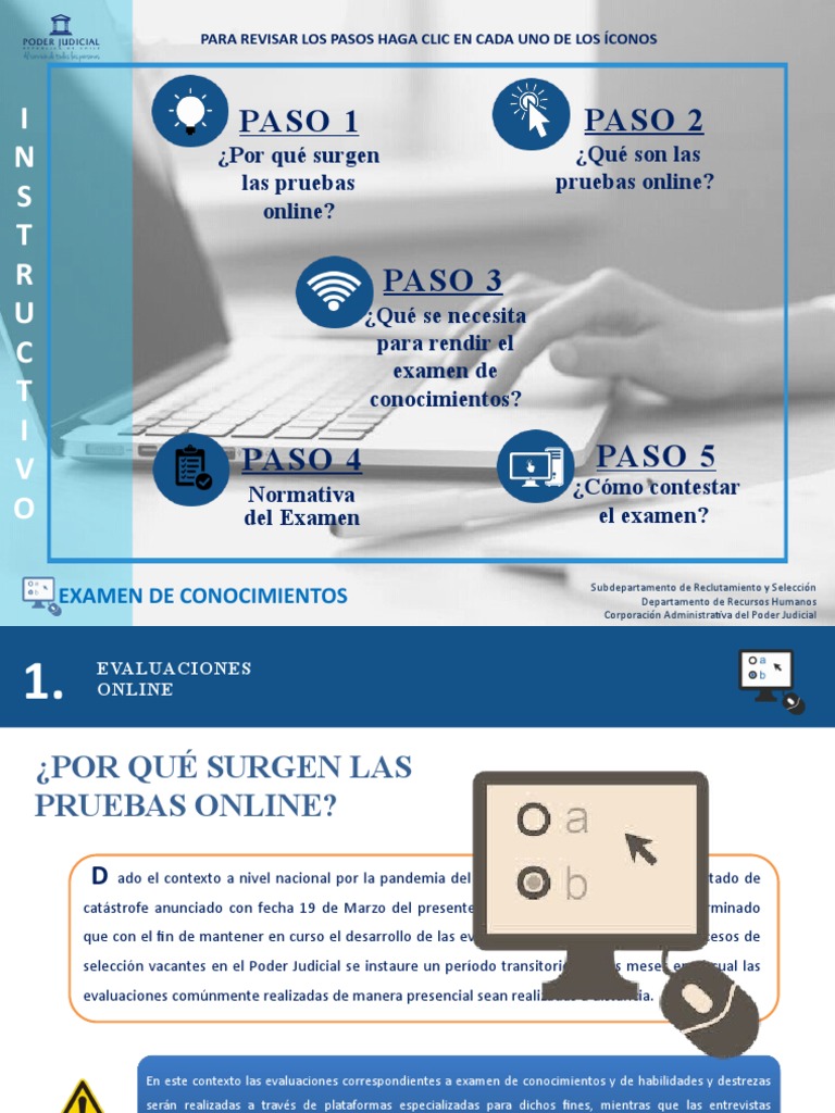 Instructivo Examen de Conocimientos | PDF | Prueba (evaluación) | Internet