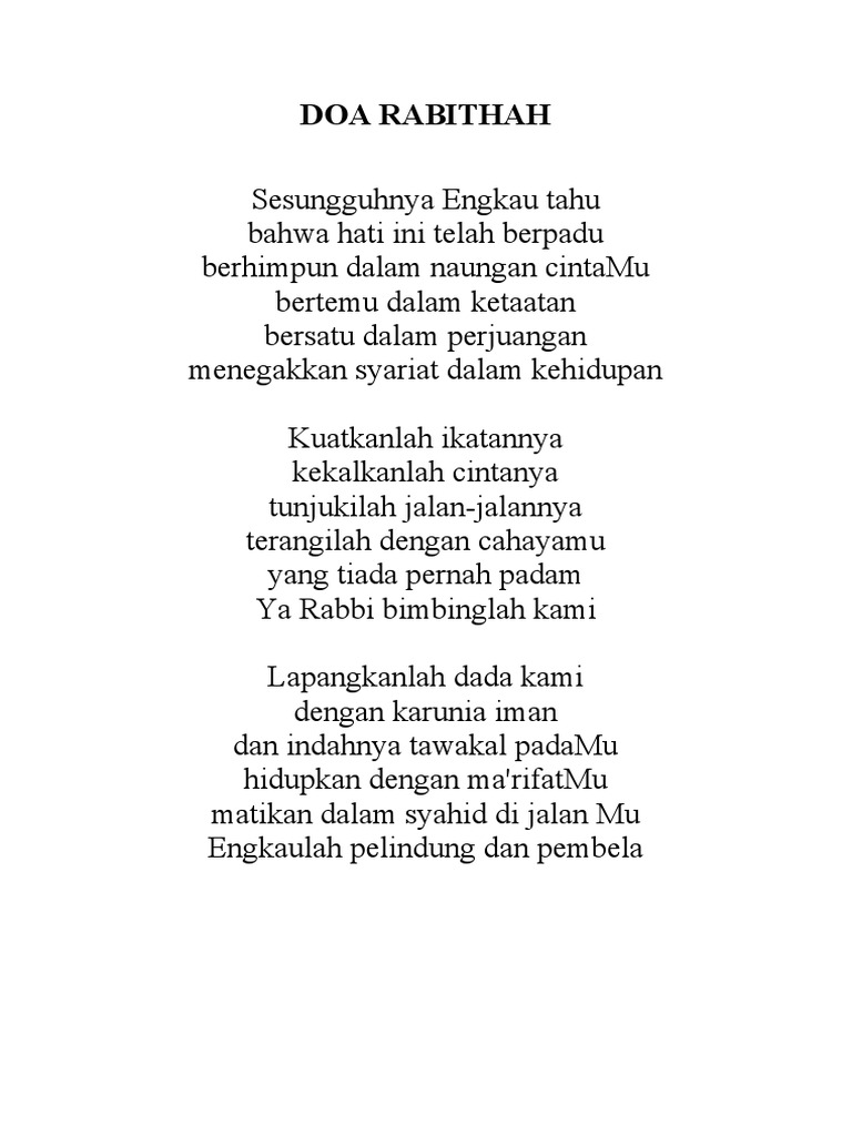 Doa Rabithah | PDF