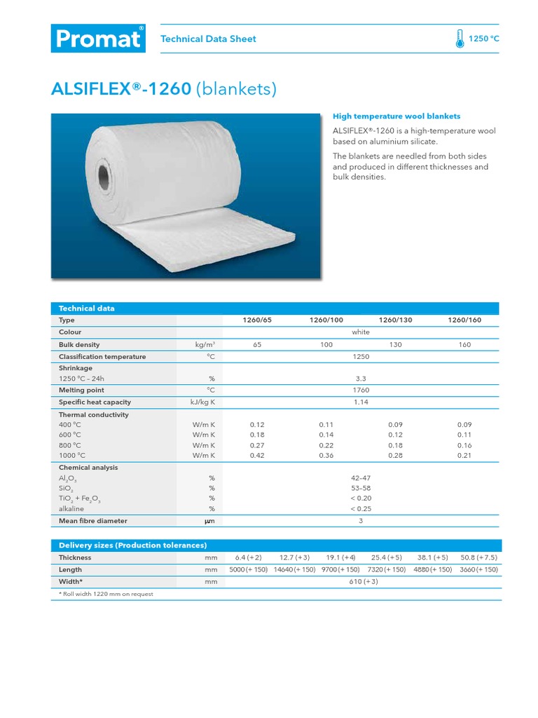 Alsiflex®-1260 Blankets - Technical Data Sheet - English PDF | Download ...