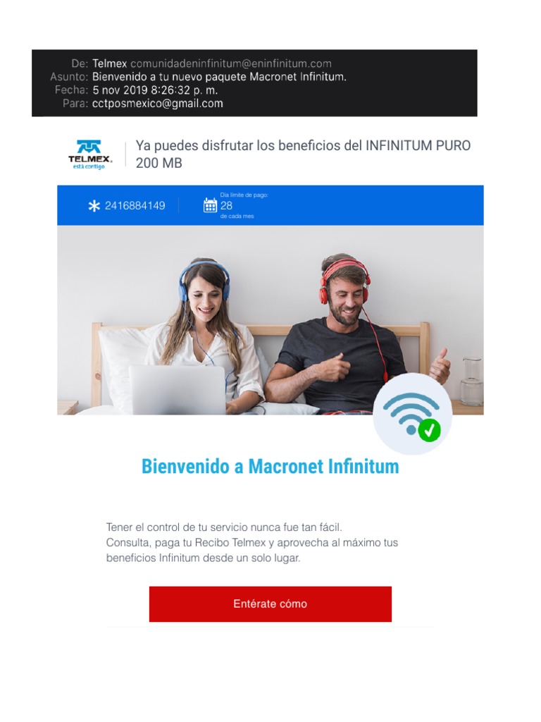 Bienvenido A Tu Nuevo Paquete Macronet Infinitum PDF | PDF | Informática