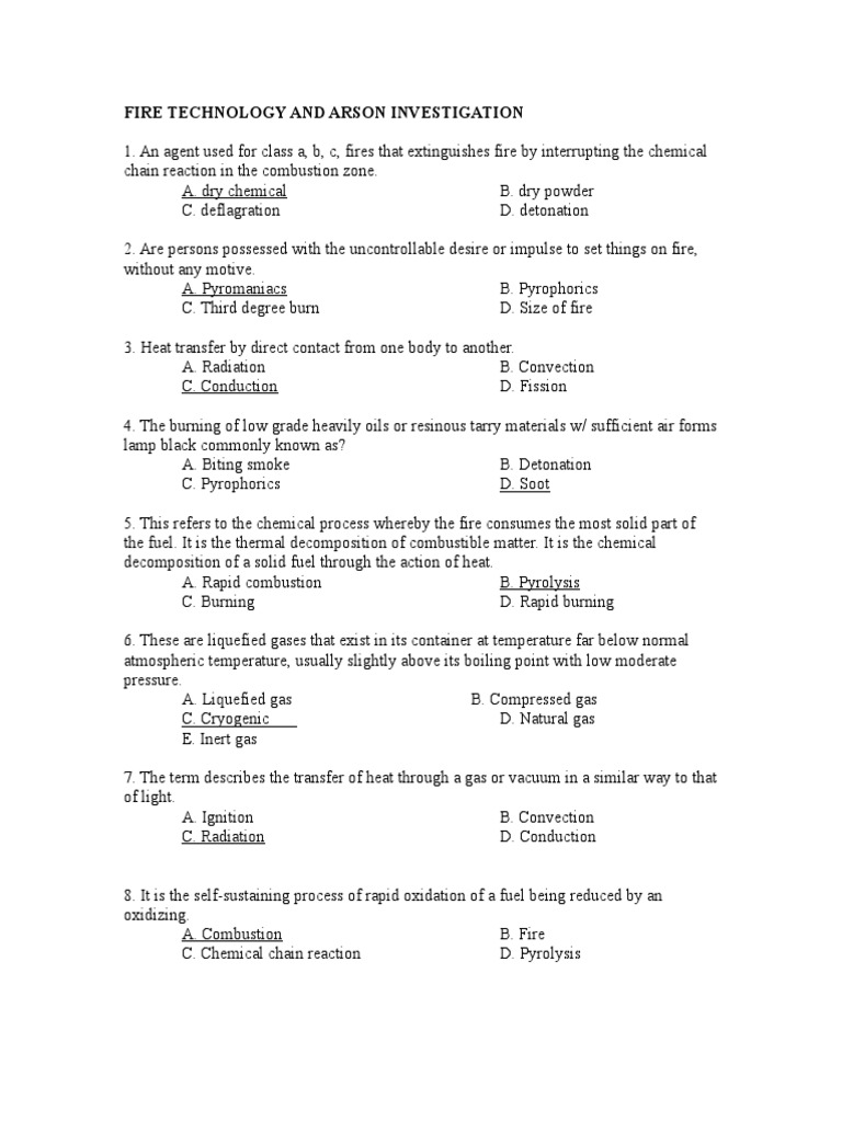 FIRE TECH. Questionnaire | PDF | Fires | Combustion